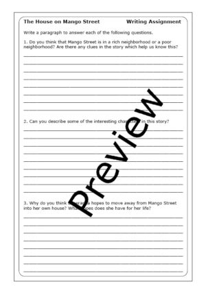 Sandra Cisneros "The House on Mango Street" worksheets | Made By Teachers