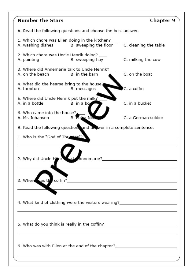 Lois Lowry "Number the Stars" worksheets | Made By Teachers
