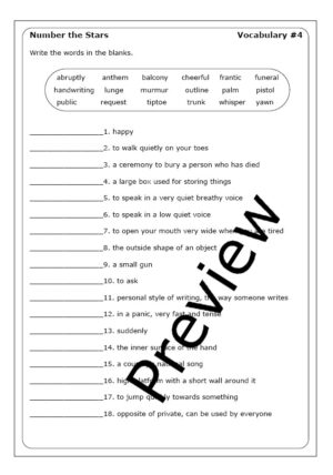 Lois Lowry "Number the Stars" worksheets | Made By Teachers