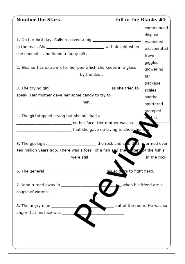 Lois Lowry "Number the Stars" worksheets | Made By Teachers