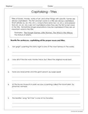 Capitalizing Titles - 3 Practice Worksheets - Grades 3-4-5 - Google ...