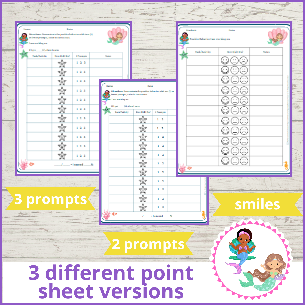 Point Sheet for Behavior- Mermaids | Made By Teachers
