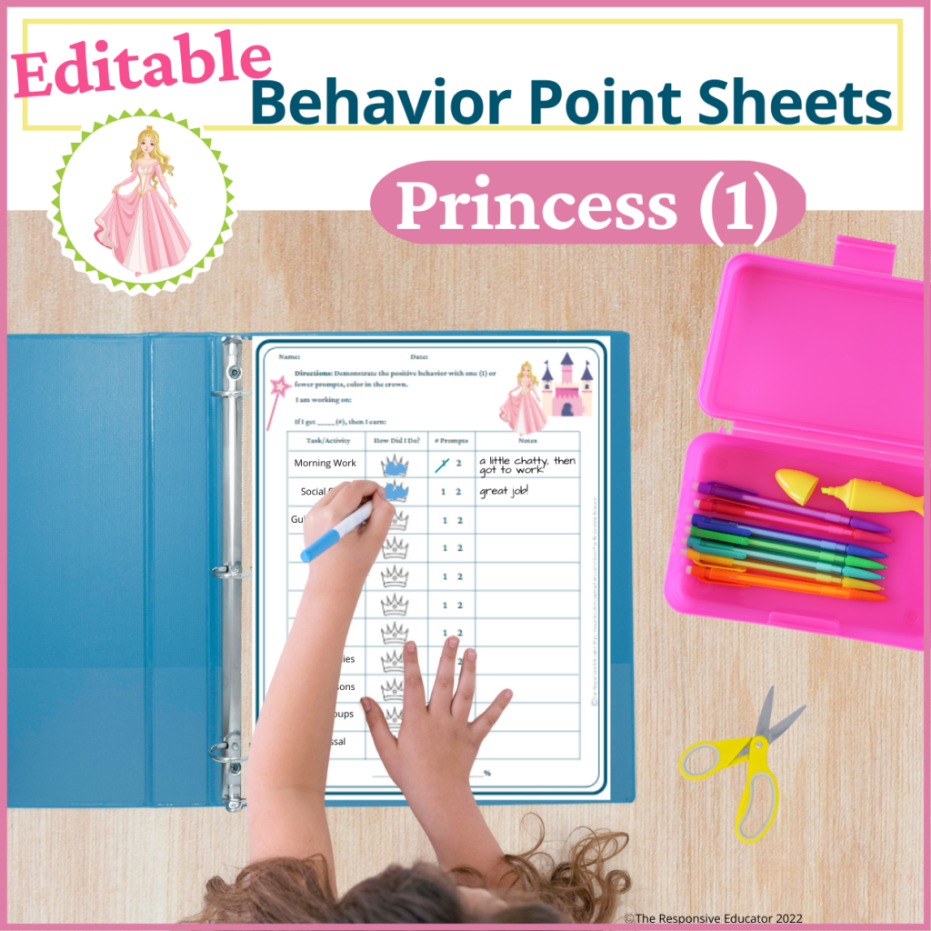 Point Sheet for Behavior- Princess (1) | Made By Teachers