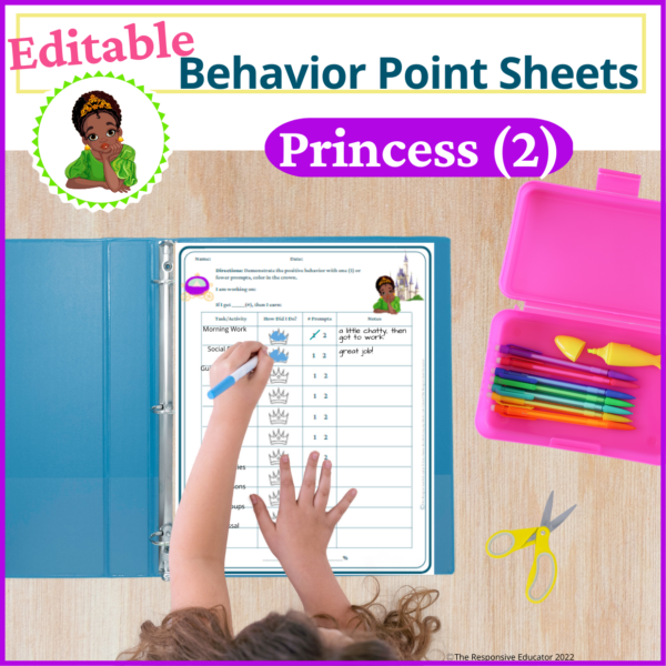 Point Sheet for Behavior- Princess (2) | Made By Teachers
