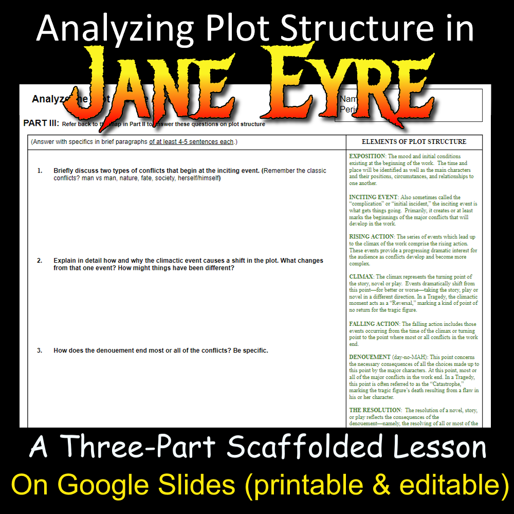 JANE EYRE: Mapping & Analyzing Plot Structure (three-part lesson) NO ...