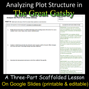 THE GREAT GATSBY: Mapping & Analyzing Plot Structure (three-part lesson) NO PREP | Made By Teachers