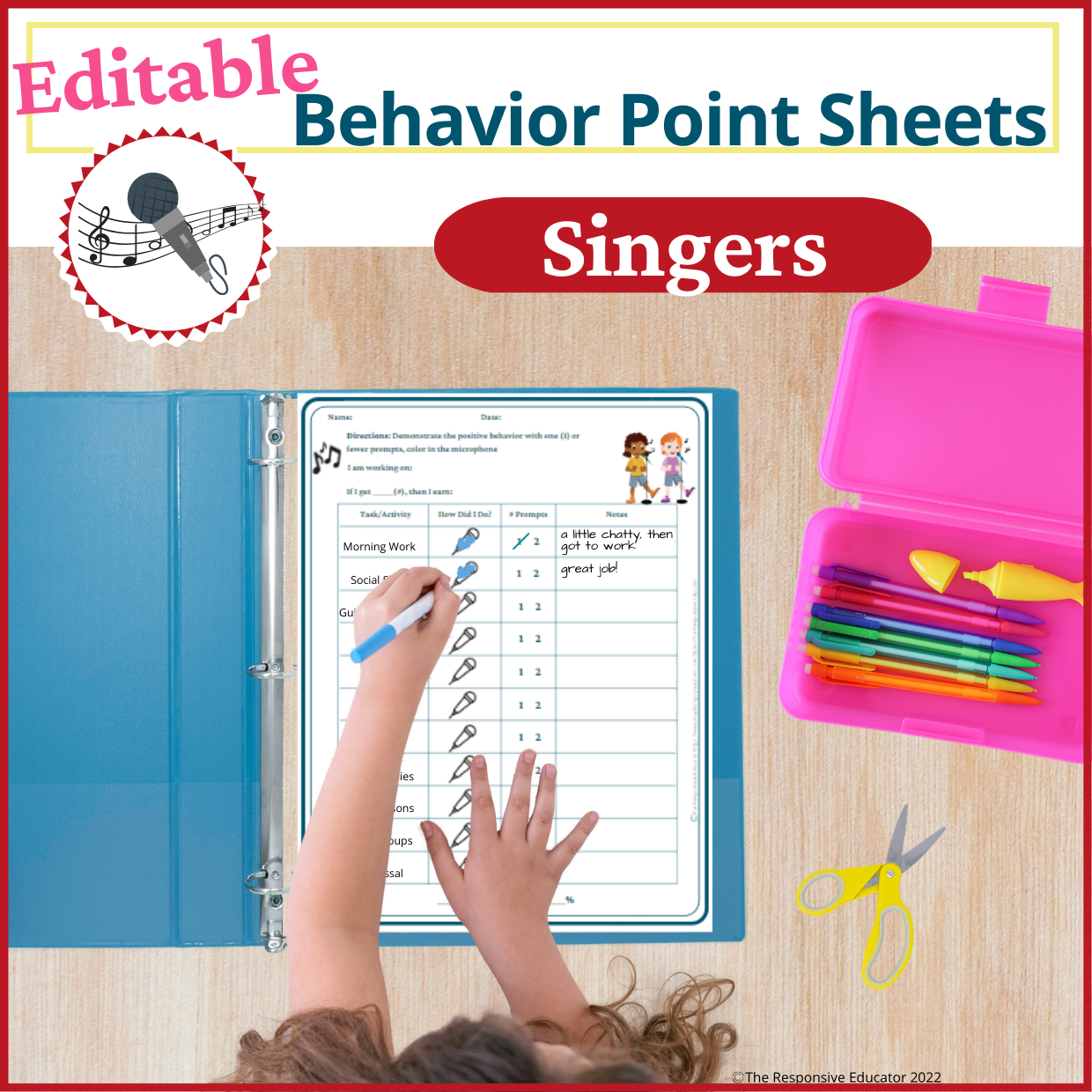 Point Sheet for Behavior- Singers | Made By Teachers