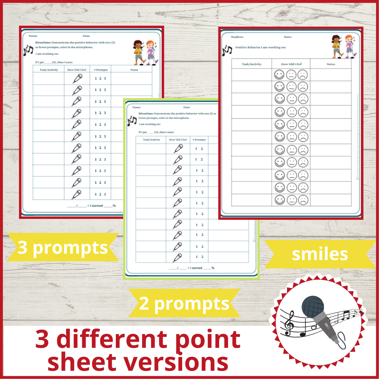 Point Sheet for Behavior- Singers | Made By Teachers