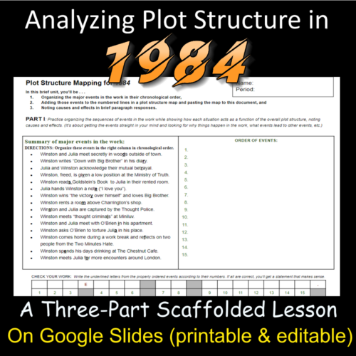 1984 - Mapping & Analyzing Plot Structure (lesson, worksheets, activity ...