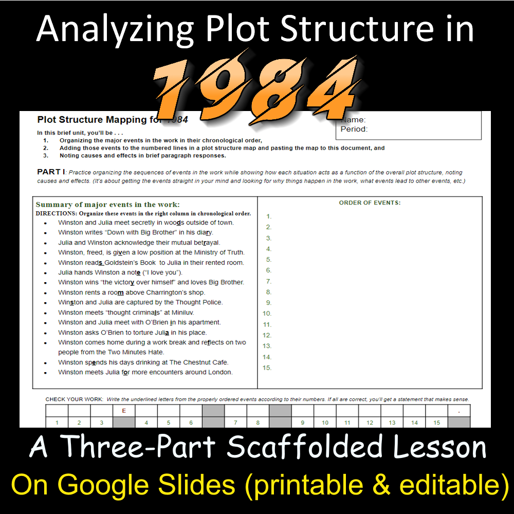 1984 - Mapping & Analyzing Plot Structure (lesson, worksheets, activity ...