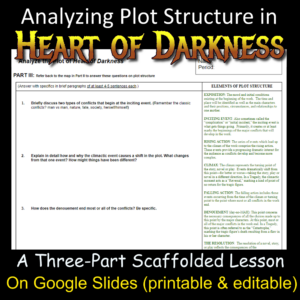 HEART OF DARKNESS: Mapping & Analyzing Plot Structure (lesson) NO PREP ...