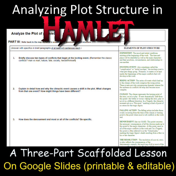 HAMLET: Mapping & Analyzing Plot Structure (lesson, worksheets, review ...