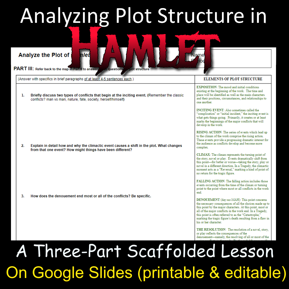 HAMLET: Mapping & Analyzing Plot Structure (lesson, worksheets, review ...