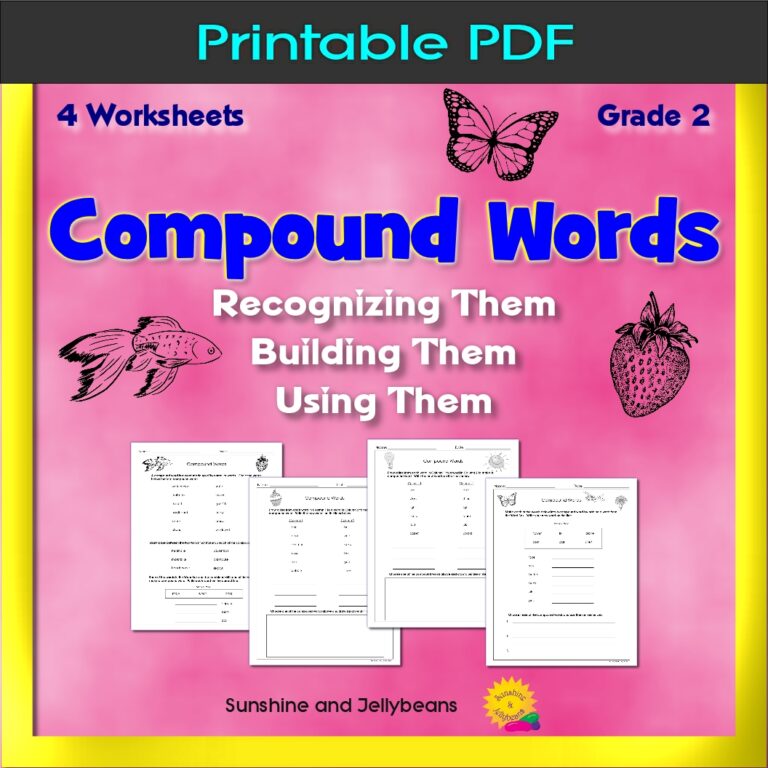 Compound Words - 4 Practice Activity Worksheets - Grade 2 | Made By ...