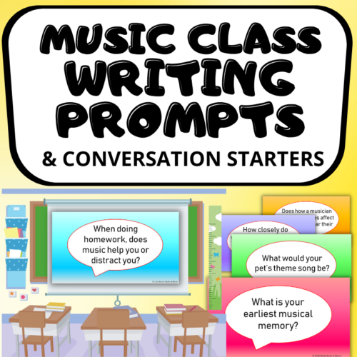 Music WRITING PROMPTS and CONVERSATION STARTERS for Middle and High ...
