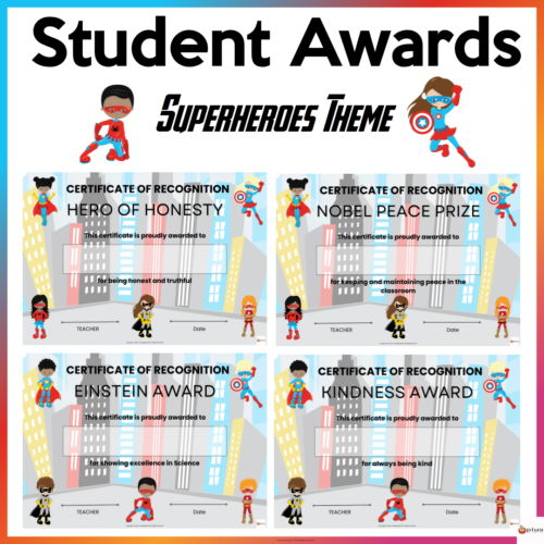 Editable Student Awards Superheroes Theme | Made By Teachers