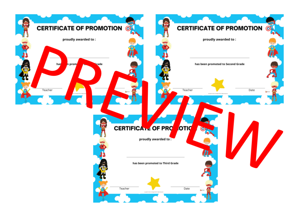 Editable Certificate of Promotion Superheroes Theme | Made By Teachers