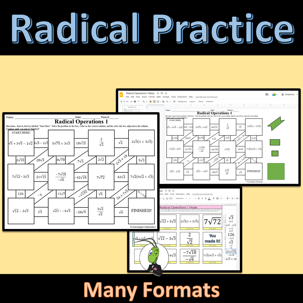 Radical Operations Maze Activity | Google and Printable | Digital ...