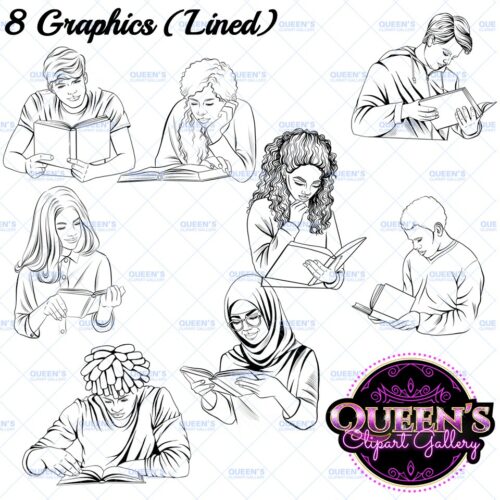 Teens Reading and Writing Clipart / Teenagers Clipart / High School ...