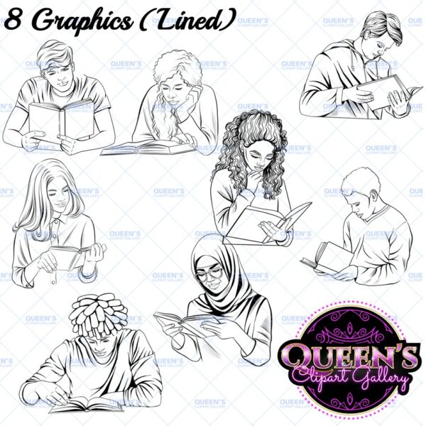Teens Reading and Writing Clipart / Teenagers Clipart / High School ...