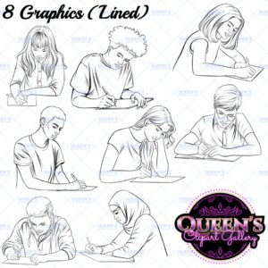 Teens Reading and Writing Clipart / Teenagers Clipart / High School ...