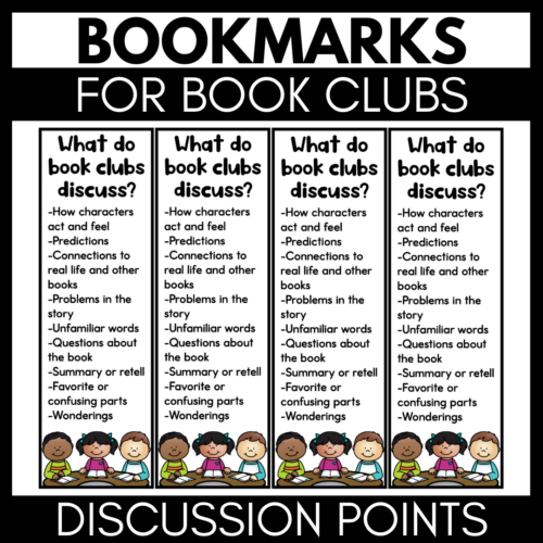 Bookmark for Book Clubs and Literature Circles - Reading Discussion ...