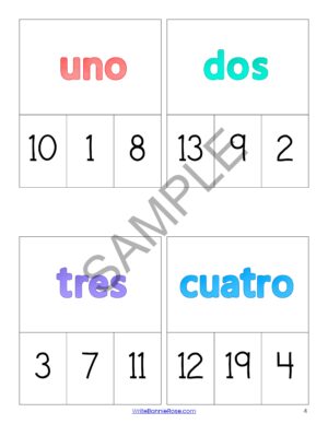 Spanish Vocabulary Clip Cards, Vol. 2: Numbers, Calendars, Seasons ...