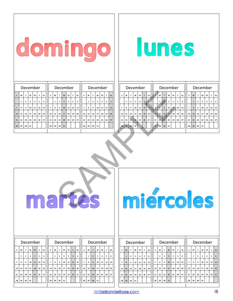 Spanish Vocabulary Clip Cards, Vol. 2: Numbers, Calendars, Seasons ...