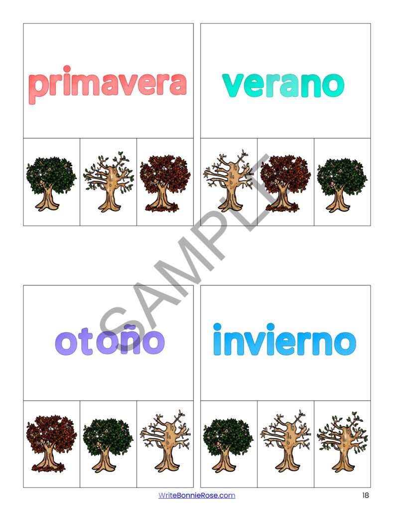 Spanish Vocabulary Clip Cards, Vol. 2: Numbers, Calendars, Seasons ...