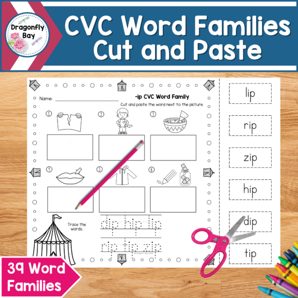 CVC Read Cut and Paste Phonics Printable Worksheets | Made By Teachers