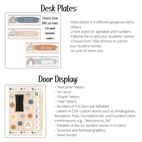 Boho Rainbow Classroom Decor Bundle | Made By Teachers