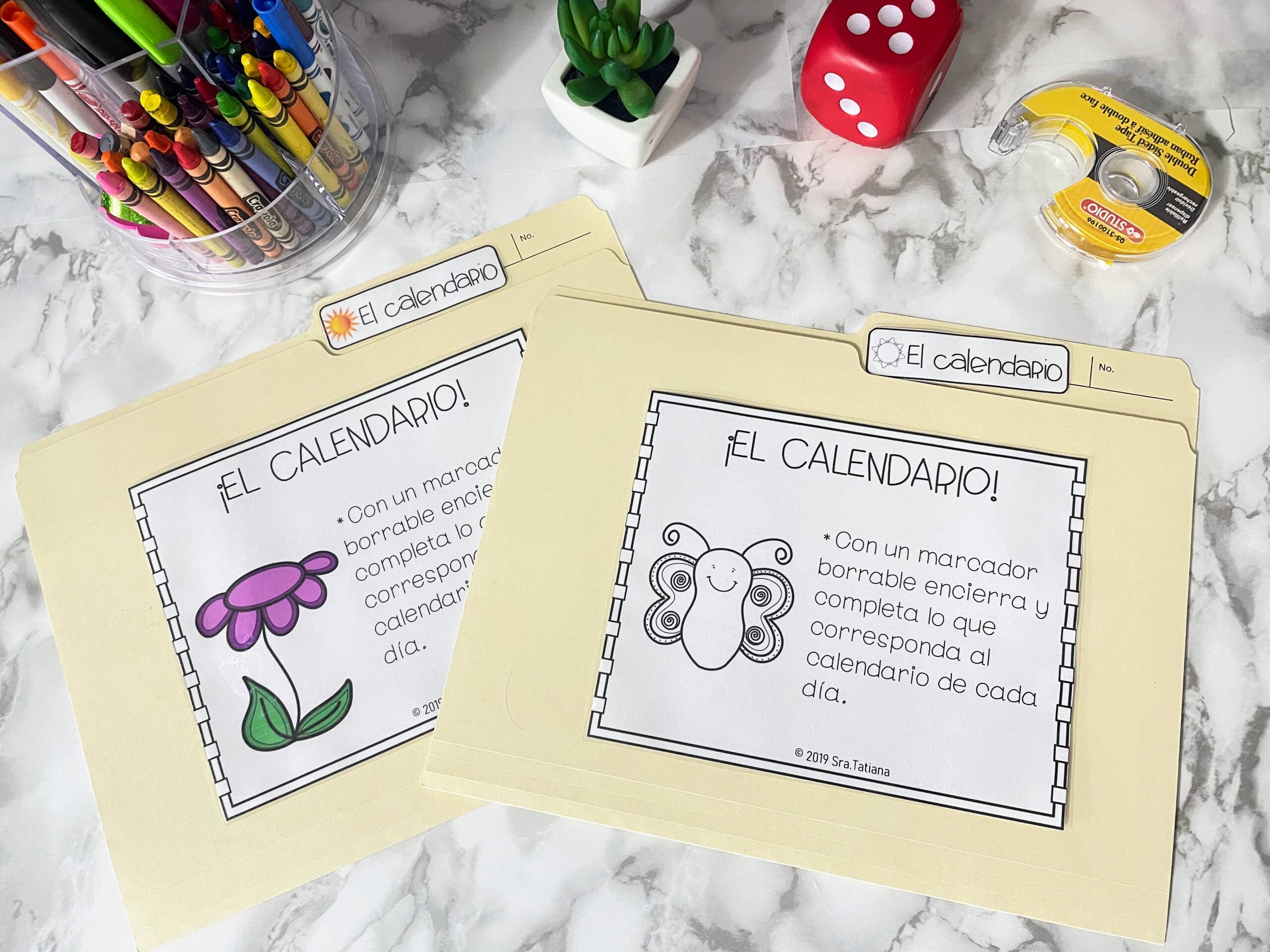 Morning Calendar Folder in Spanish | Calendario Matutino en Carpeta ...