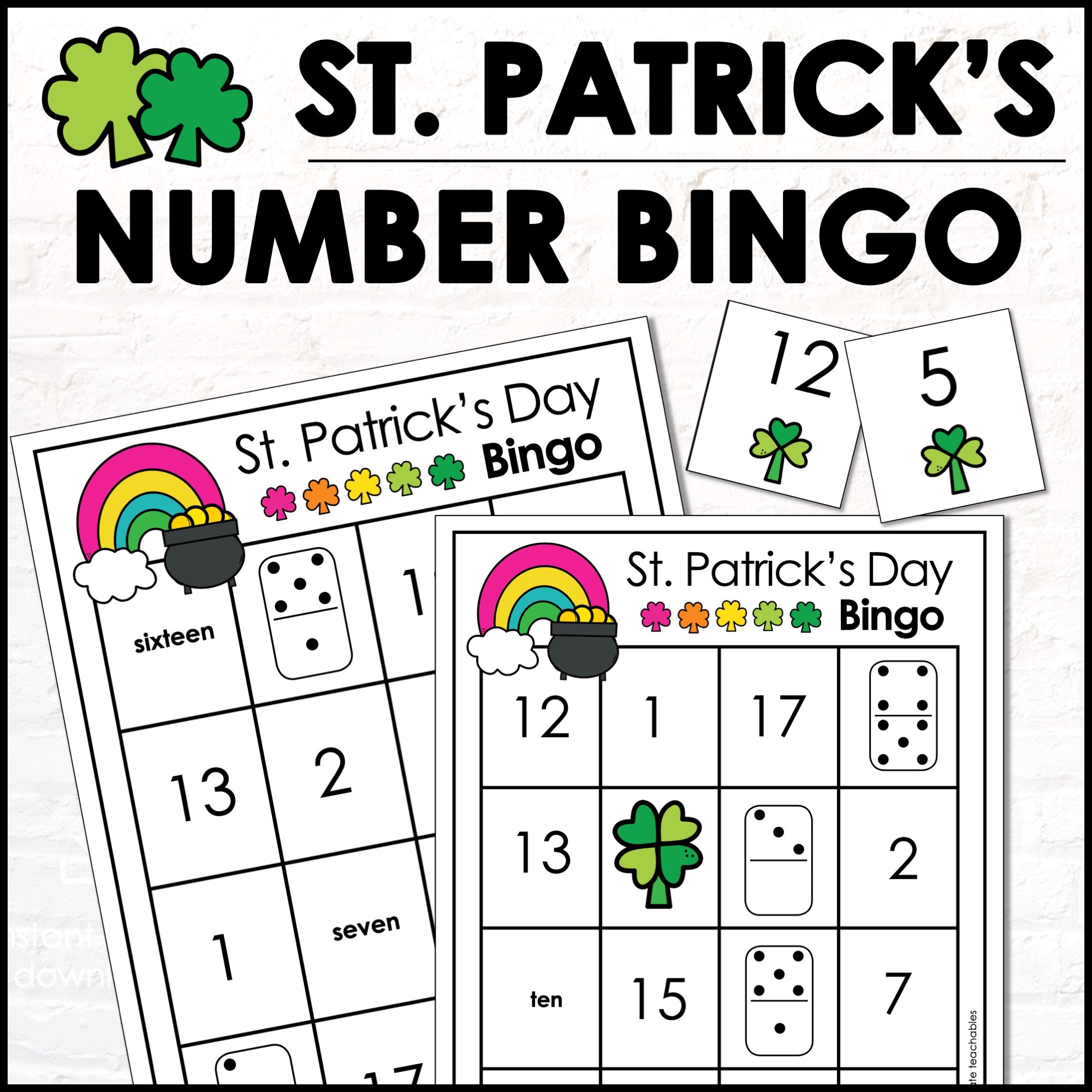 St. Patrick's Day Number Fluency Bingo from 1-20 | Numerals, Number ...