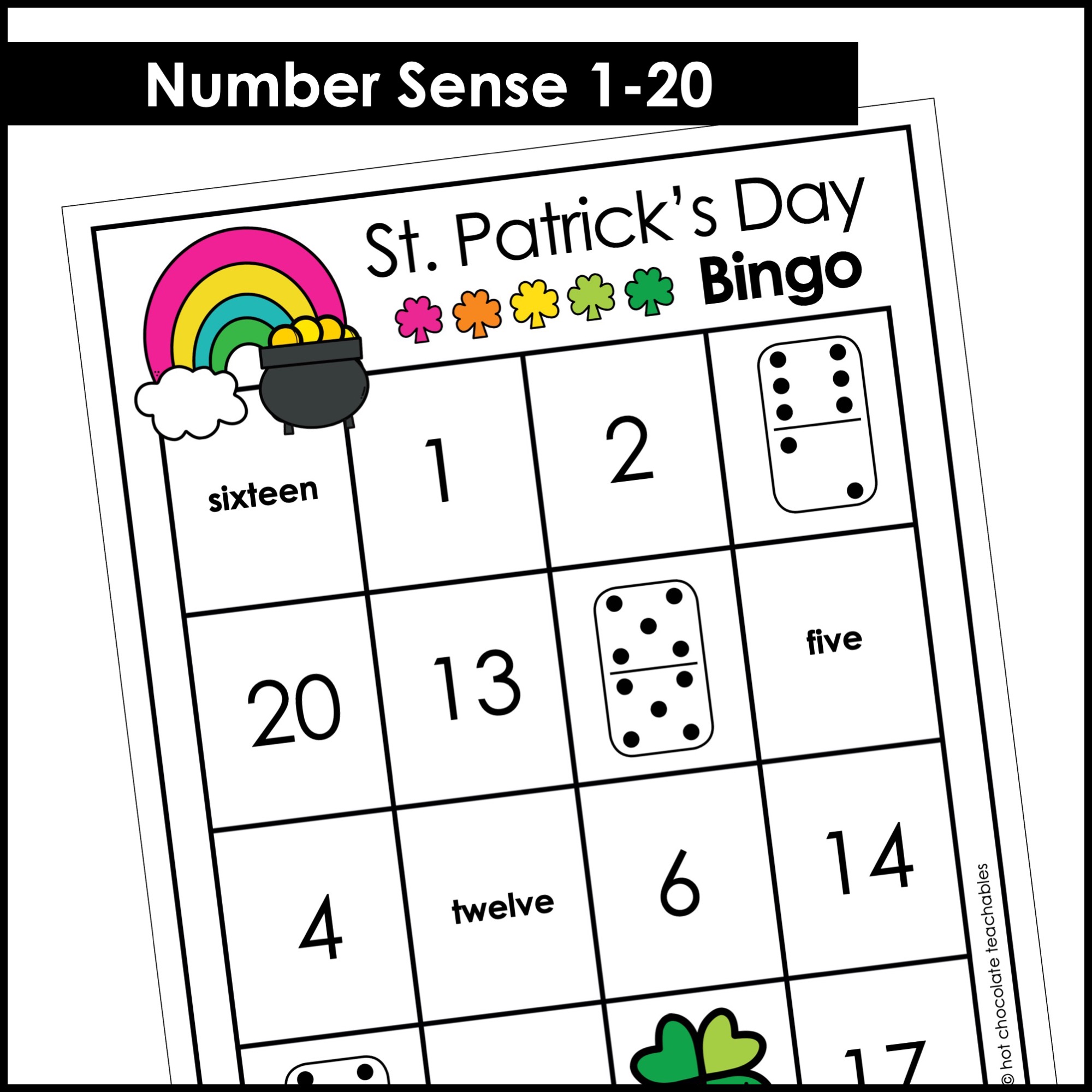 St. Patrick's Day Number Fluency Bingo from 1-20 | Numerals, Number ...