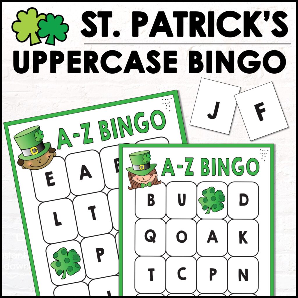 St. Patrick's Day Alphabet Recognition Bingo - Letters A through Z ...