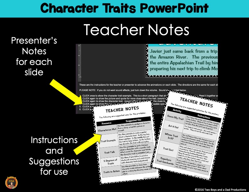Character Traits Analysis POWERPOINT with Worksheets and Posters | Made ...