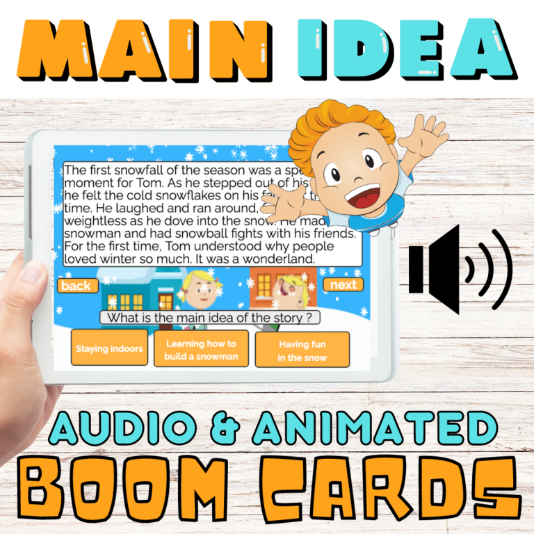 Main Idea Passge Reading Boom Cards | Made By Teachers