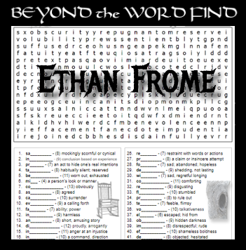 ETHAN FROME - Prereading Vocabulary Puzzle, Quiz, Test, Review - NO ...