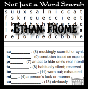 ETHAN FROME - Prereading Vocabulary Puzzle, Quiz, Test, Review - NO ...