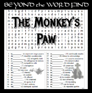 THE MONKEY'S PAW - Prereading Vocabulary Puzzle, Quiz, Review - NO PREP ...