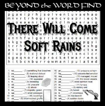 THERE WILL COME SOFT RAINS - Prereading Vocabulary Puzzle, Worksheet ...