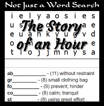 THE STORY OF AN HOUR Prereading Vocabulary Puzzle, Quiz, Worksheet - NO ...