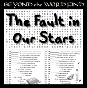 THE FAULT IN OUR STARS - Prereading Vocabulary Puzzle, Quiz, Worksheet ...