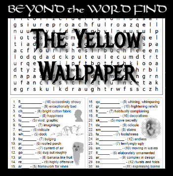THE YELLOW WALLPAPER - Prereading Vocabulary Puzzle, Quiz, Worksheet ...