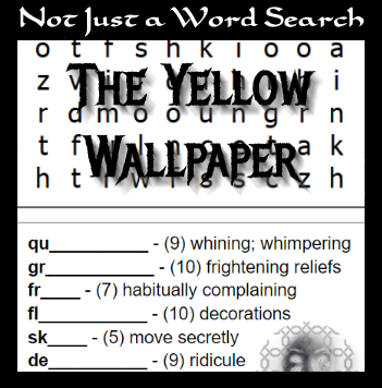 THE YELLOW WALLPAPER - Prereading Vocabulary Puzzle, Quiz, Worksheet ...