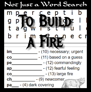 TO BUILD A FIRE - Prereading Vocabulary Puzzle - Quiz, Worksheet, Test ...