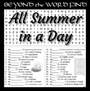 ALL SUMMER IN A DAY - Prereading Vocabulary Puzzle, Quiz, Worksheet ...