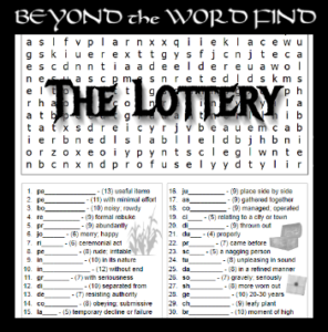 THE LOTTERY - Prereading Vocabulary Puzzle, Quiz, Worksheet, Test - NO ...