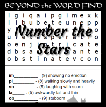 NUMBER THE STARS - Prereading Vocabulary Puzzle, Quiz, Worksheet - NO ...