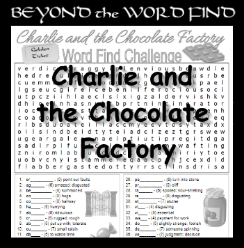 CHARLIE AND THE CHOCOLATE FACTORY Prereading Vocabulary Puzzle, Quiz ...